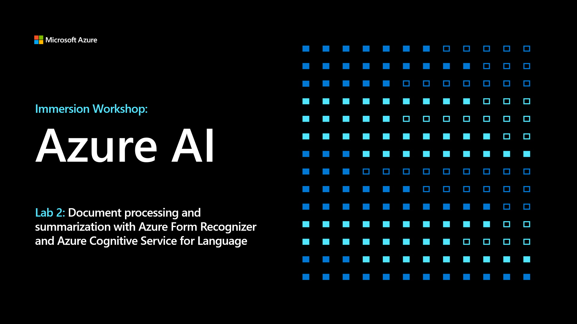 Azure AI Immersion Workshop - Exercise 2